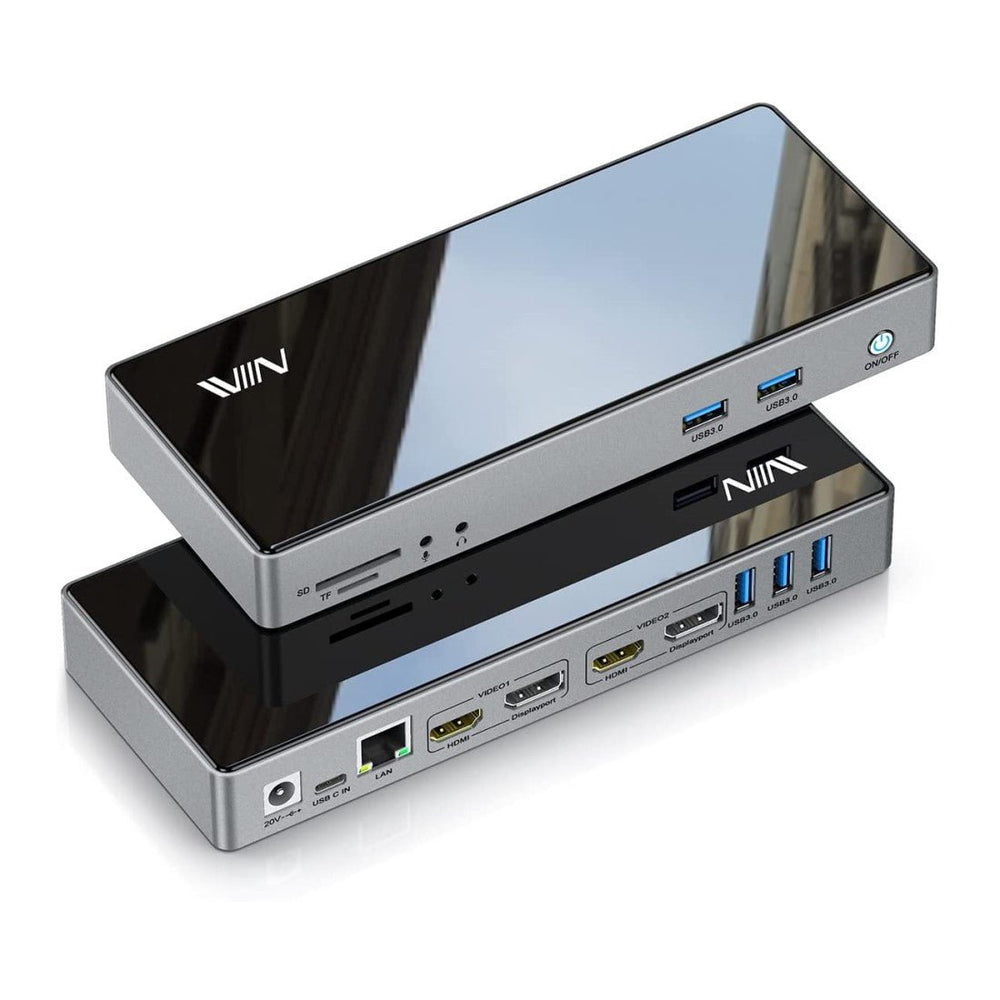 IVIIN 16-in-1 USB 3.0 Docking Station Dual Monitor 4K HDMI and Display